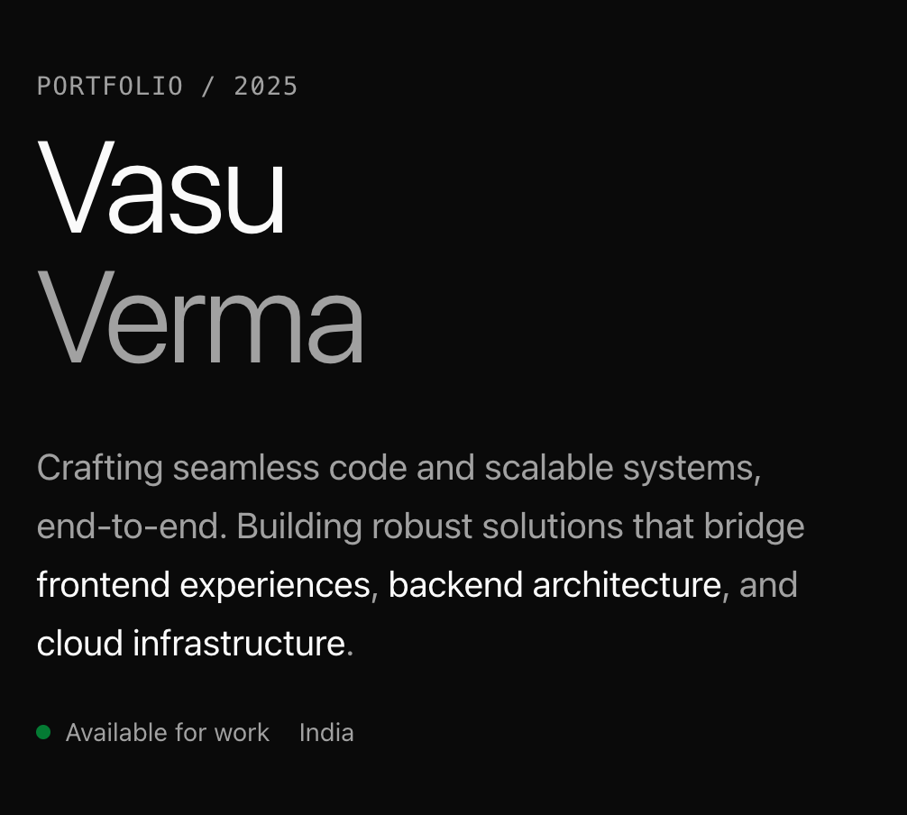 Vasu Verma - Software Engineer